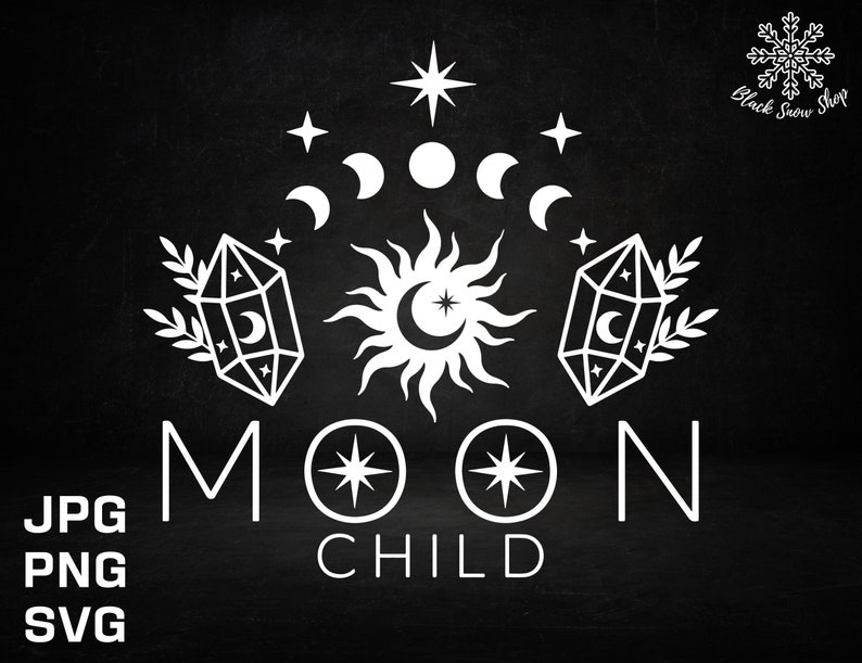 Moon Child SVG Moon Svg Moon Phase Svgcelestial Witch Svg - Etsy