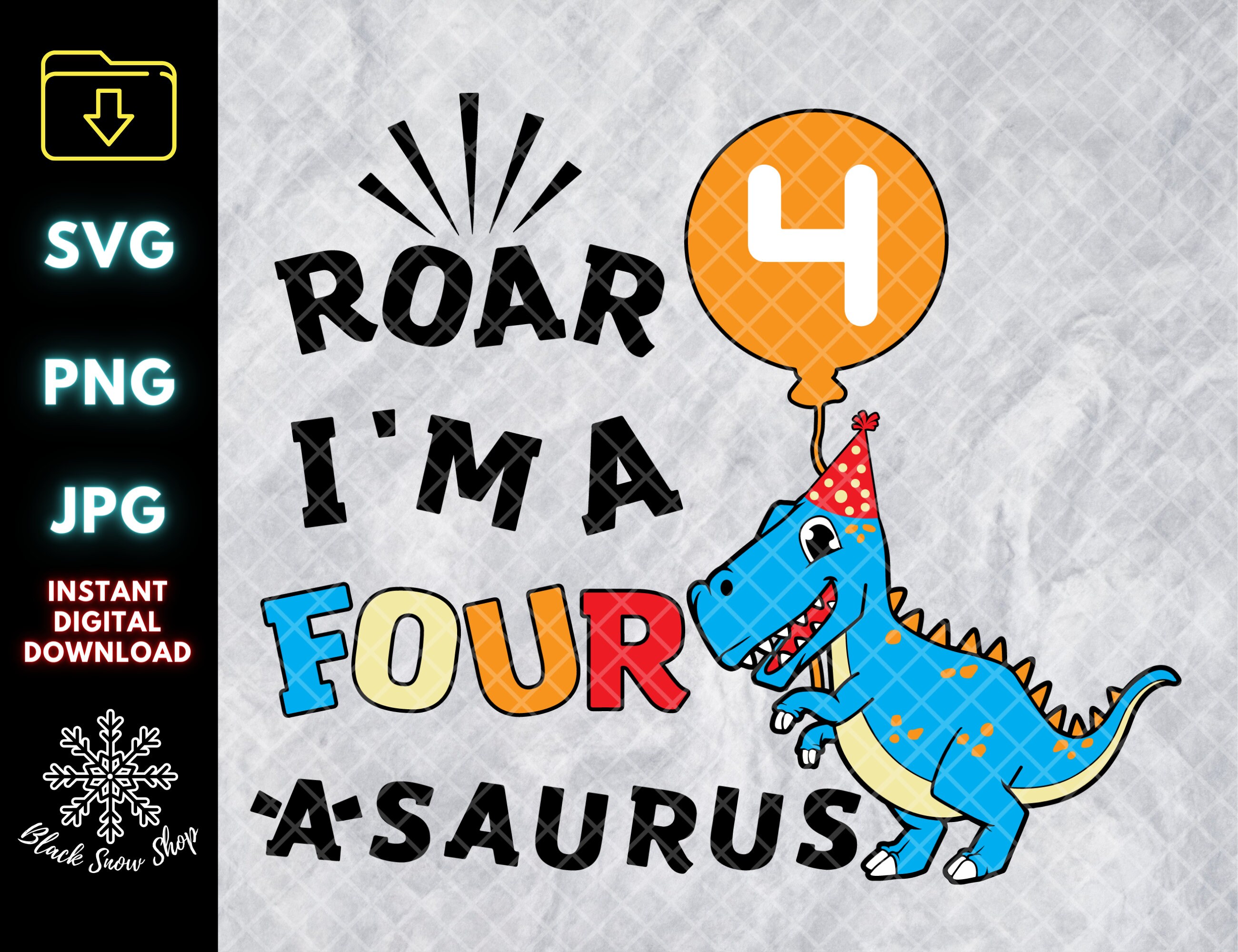 Four-a-saurus SVG Fourth Birthday Kid Shirt Svg Dinosaur - Etsy