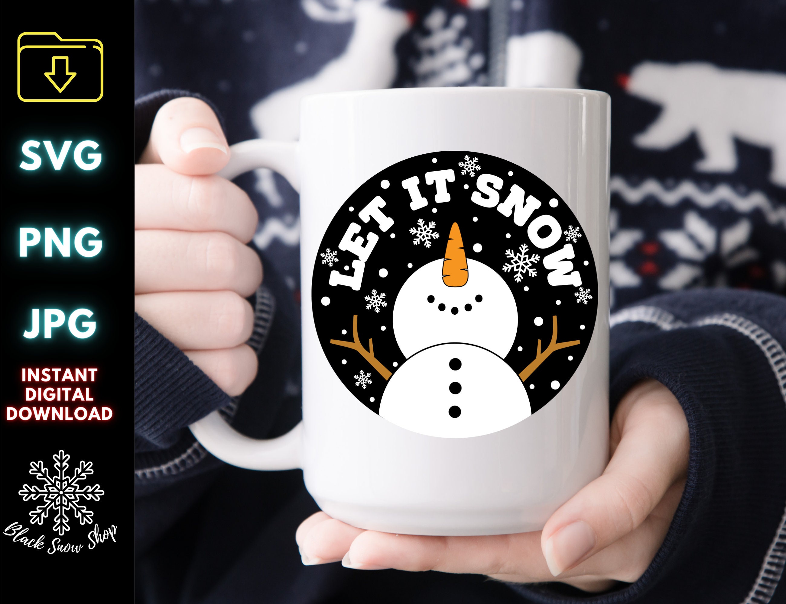 Let It Snow Snowman Svgwinter Svg Round Christmas Svgwinter - Etsy