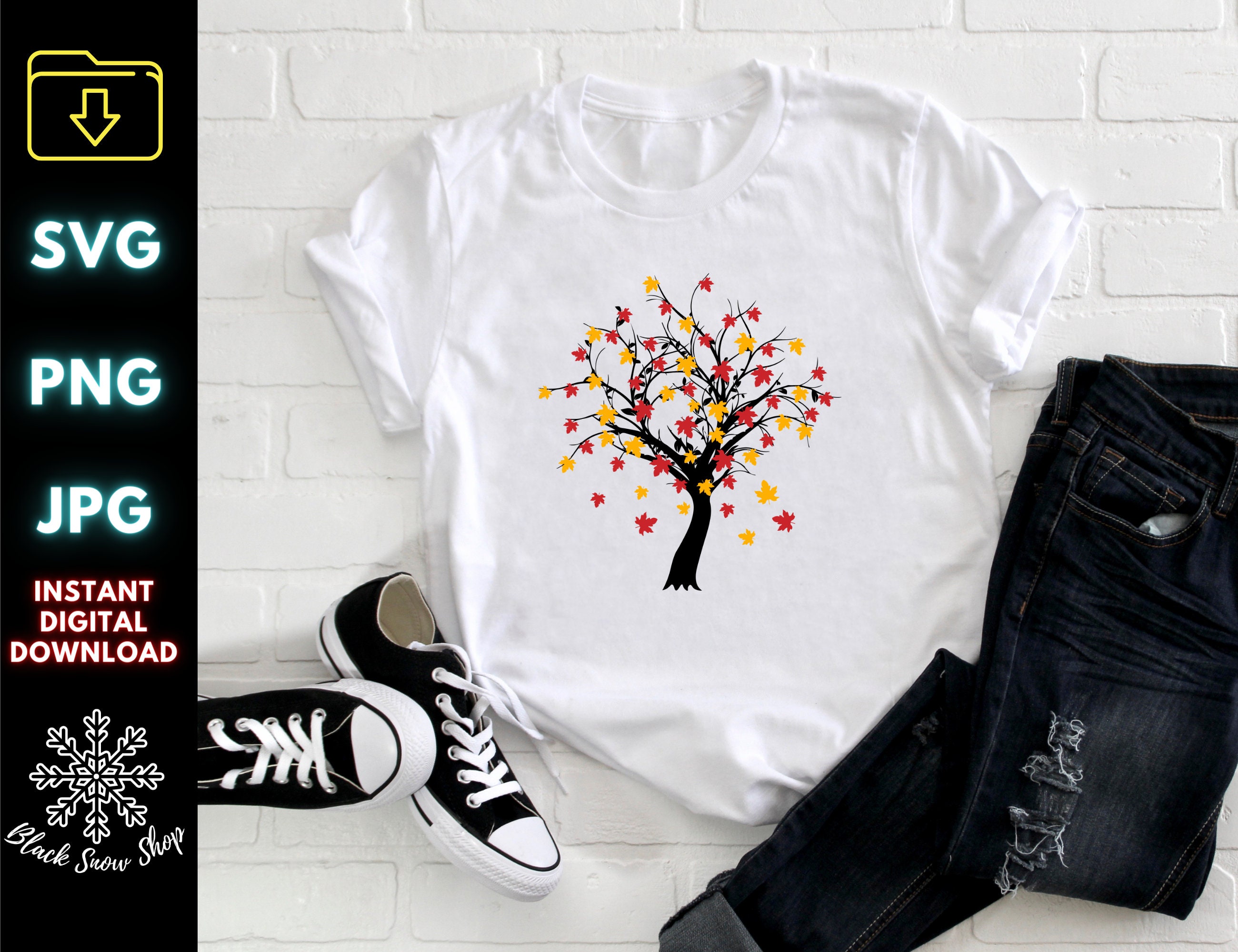 Fall Tree Svgfall Shirt Svg blowing Leaves Svgautumn Tree - Etsy