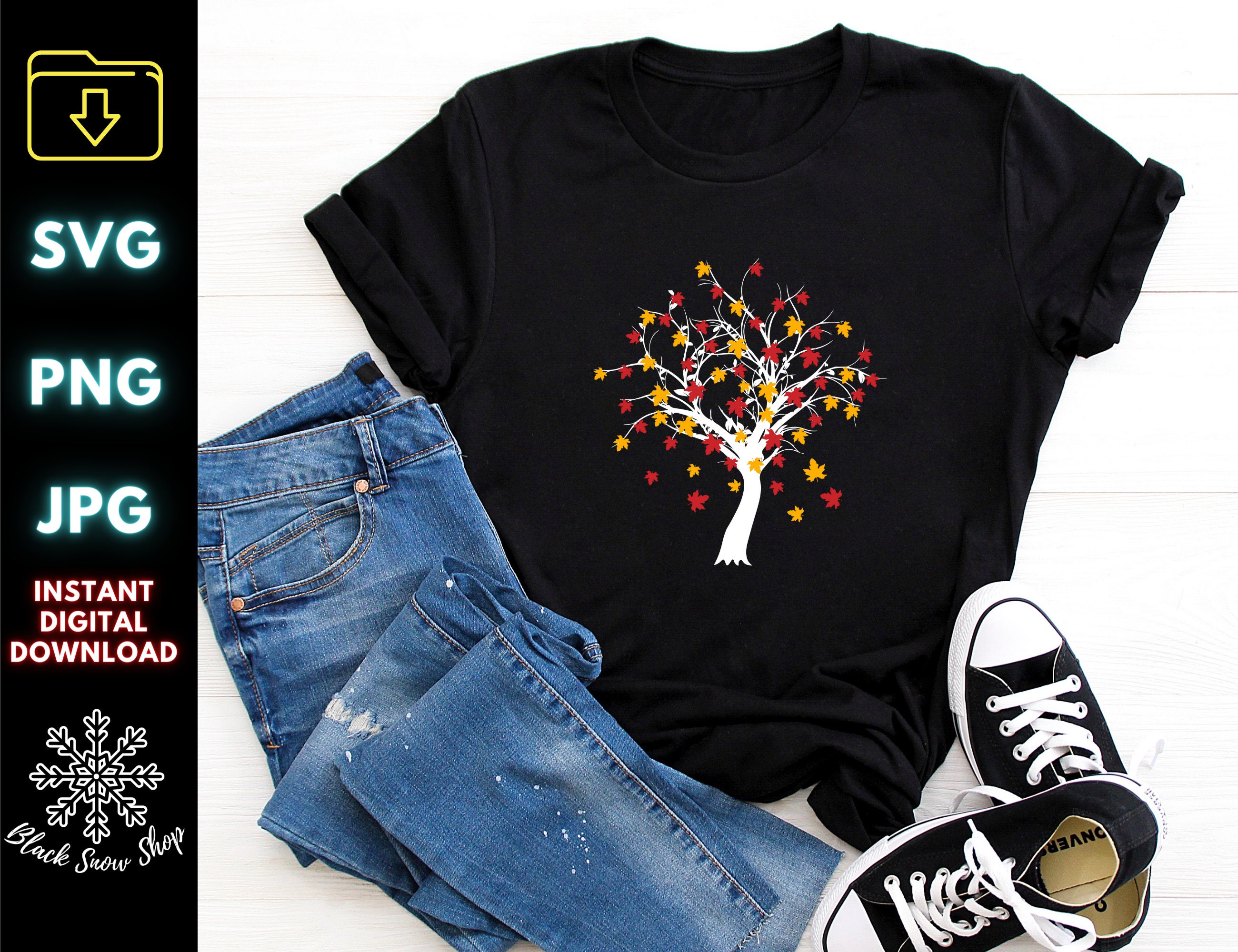 Fall Tree Svgfall Shirt Svg blowing Leaves Svgautumn Tree - Etsy