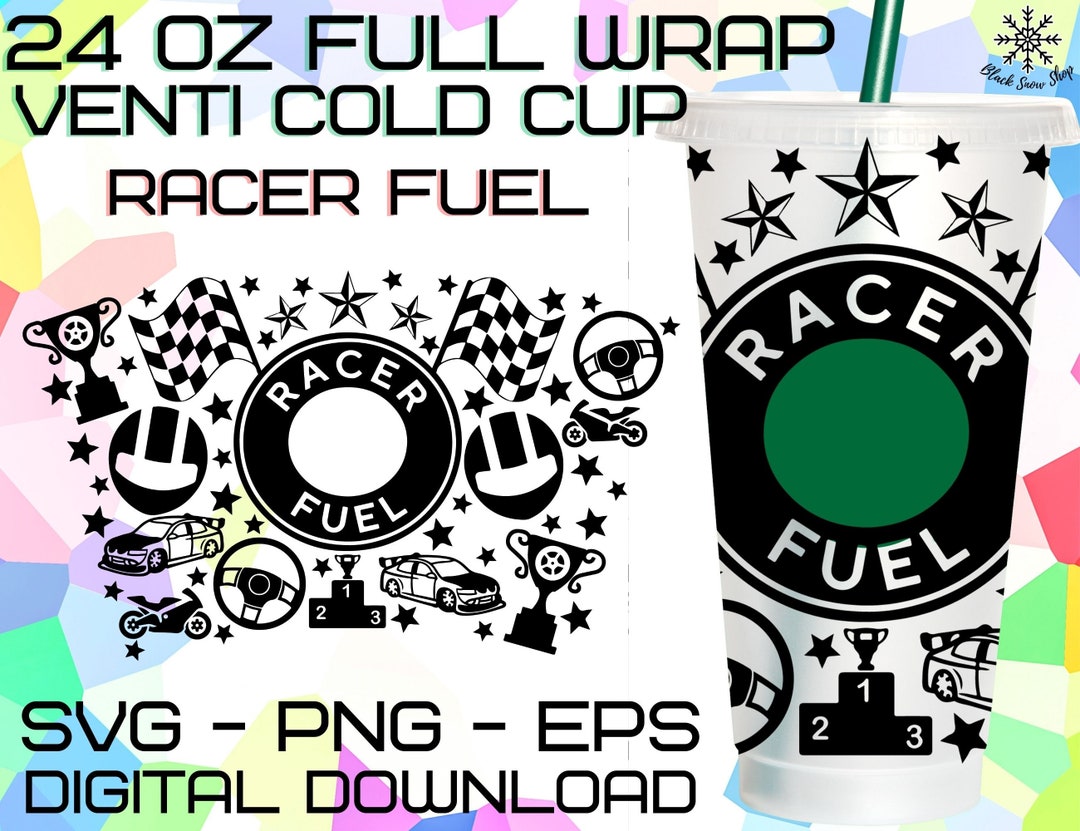 Racer Fuel Wrap Venti Cold 24 Oz Cup Svgventi Full Wrap - Etsy
