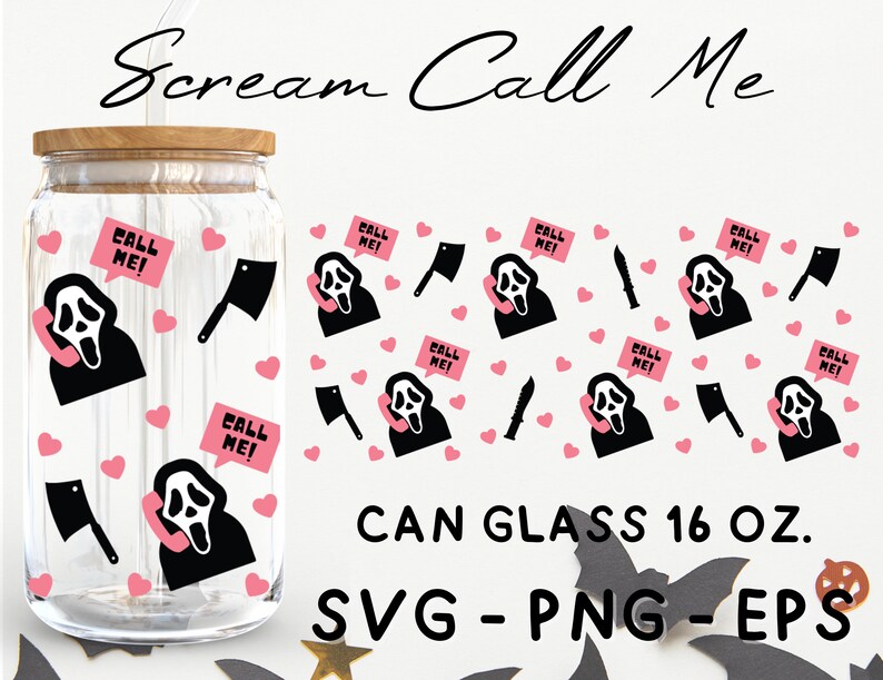 Scream Call Me Glass Wrap Svgfull Wrapcoffee Svglibbey 16 - Etsy