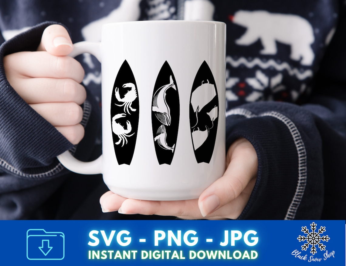 Ocean Surf Board Bundle SVG Instant Digital Download for - Etsy