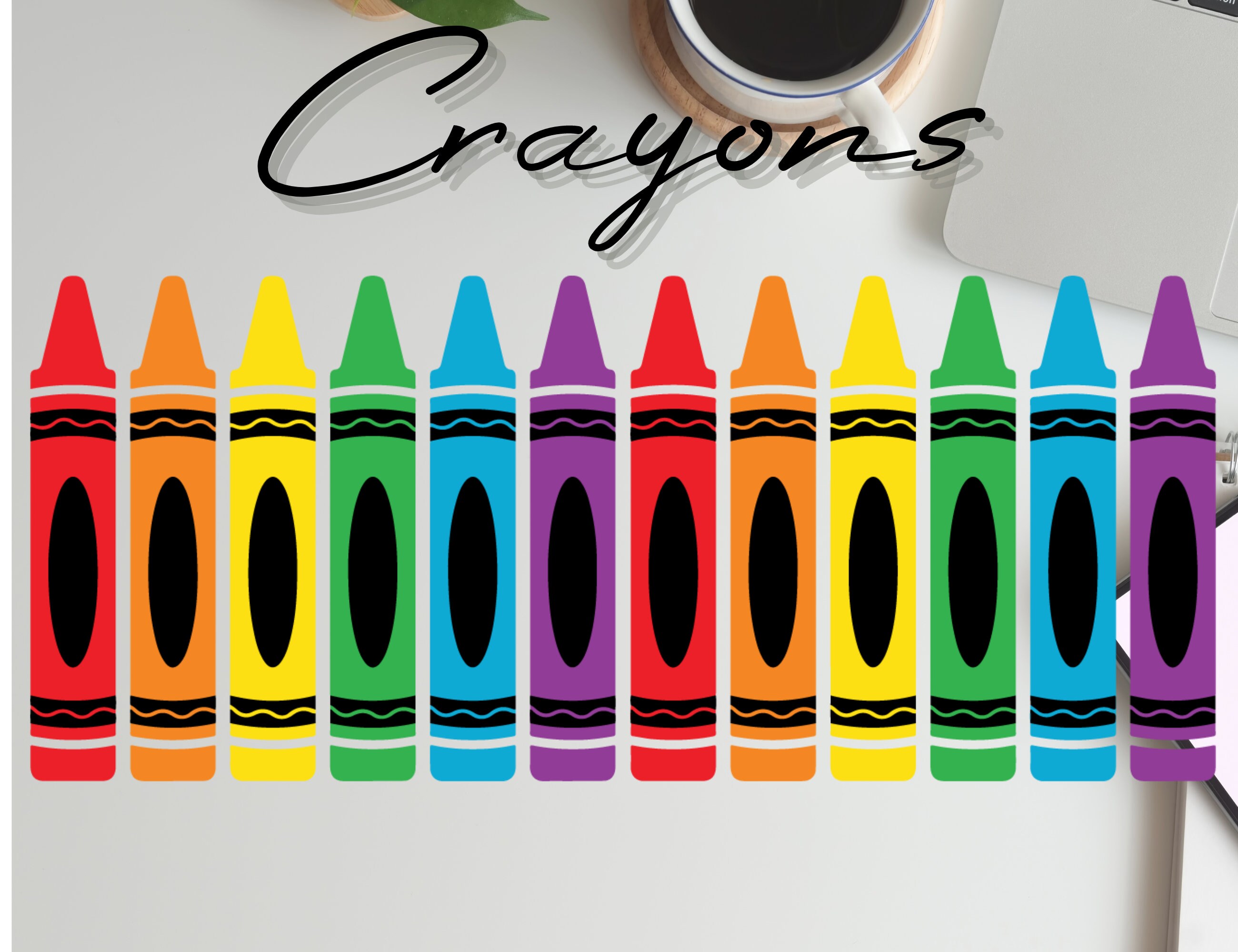 Crayons Glass Wrap Svgcrayon Pattern Svg Teacher Svglibbey - Etsy