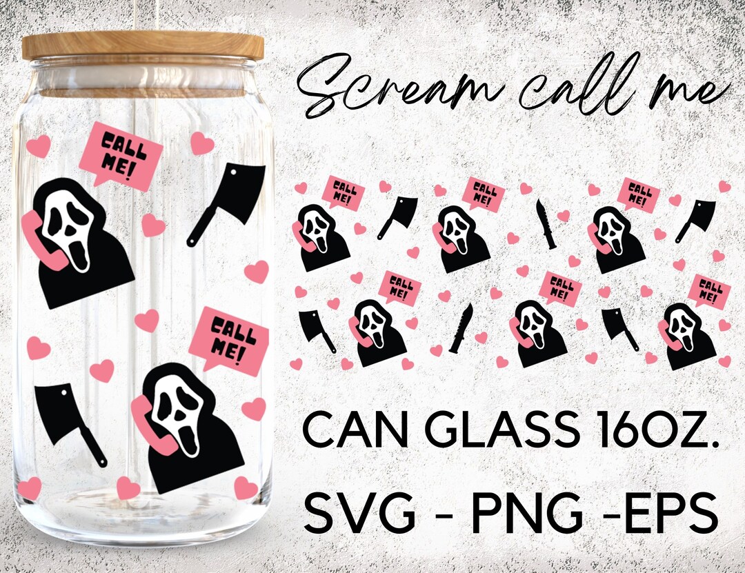 Scream Call Me Glass Wrap Svgfull Wrapcoffee Svglibbey 16 - Etsy