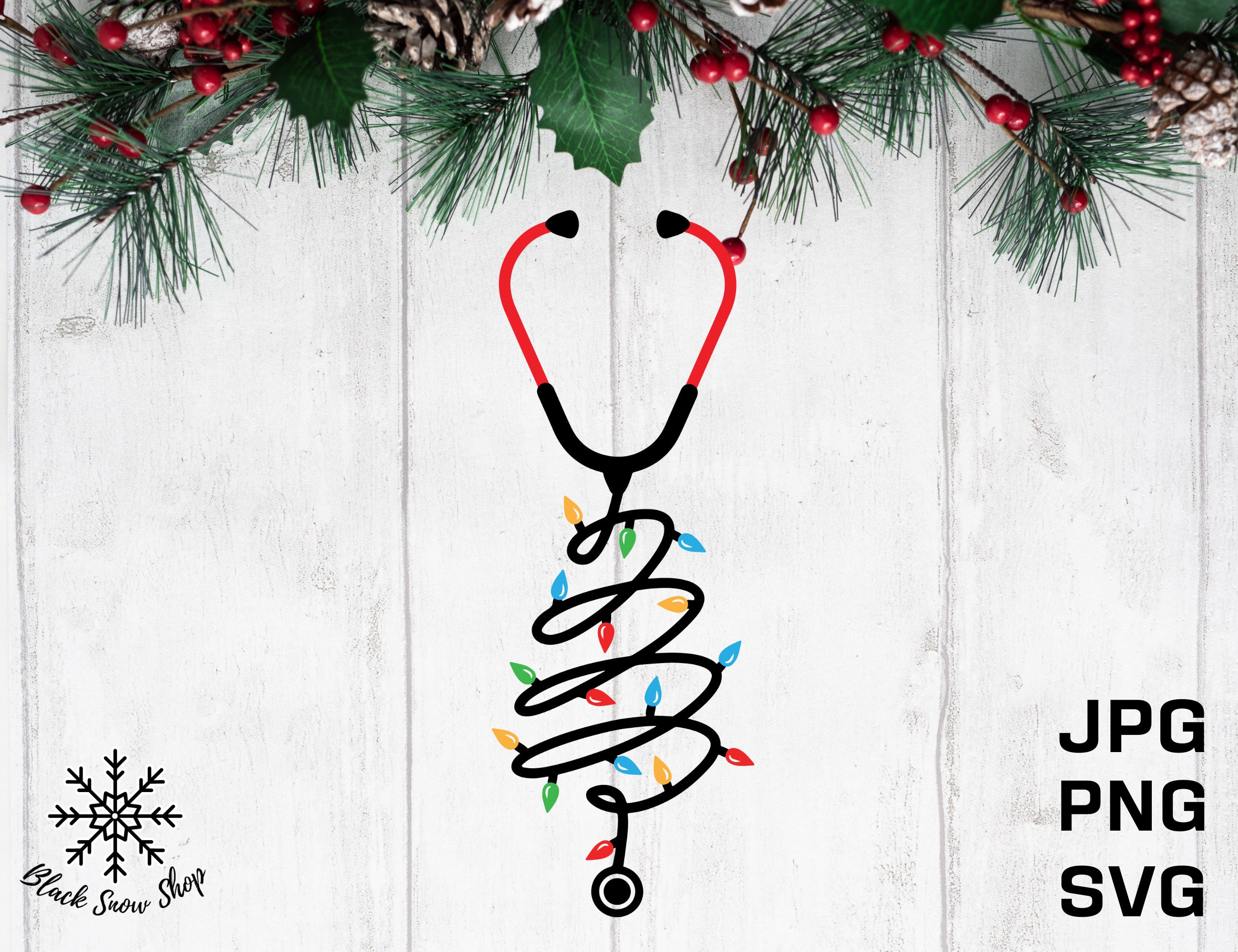 Christmas Stethoscope Nurse Svg Christmas Nurse Svg Nurse - Etsy