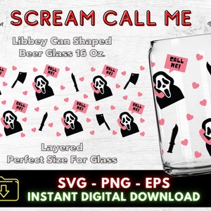 Scream Call Me Glass Wrap Svgfull Wrapcoffee Svglibbey 16 - Etsy