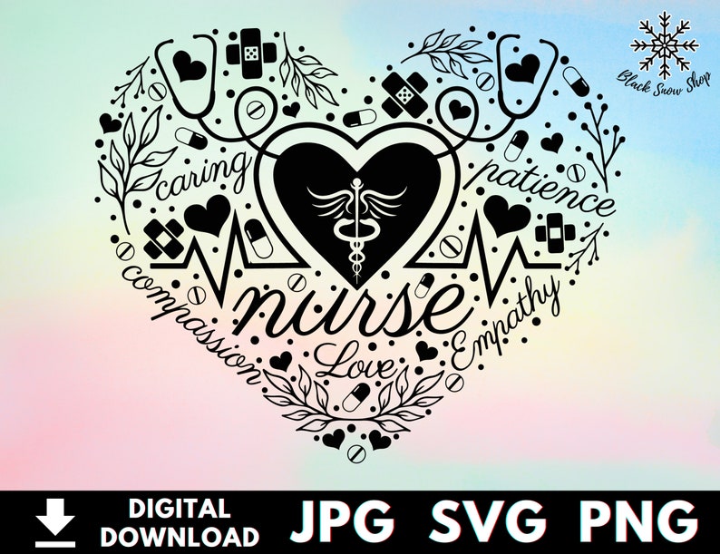 Heart Nurse Symbol Svg Heart Nurse Svg Nurse Life Svgnurse - Etsy