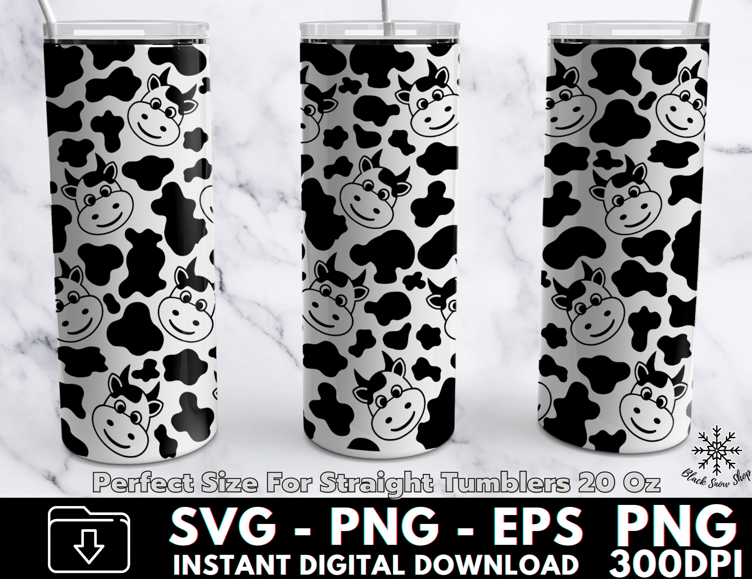 Cow Tumbler Wrap Svgcow Pattern Svgskinny Straight Tumbler - Etsy