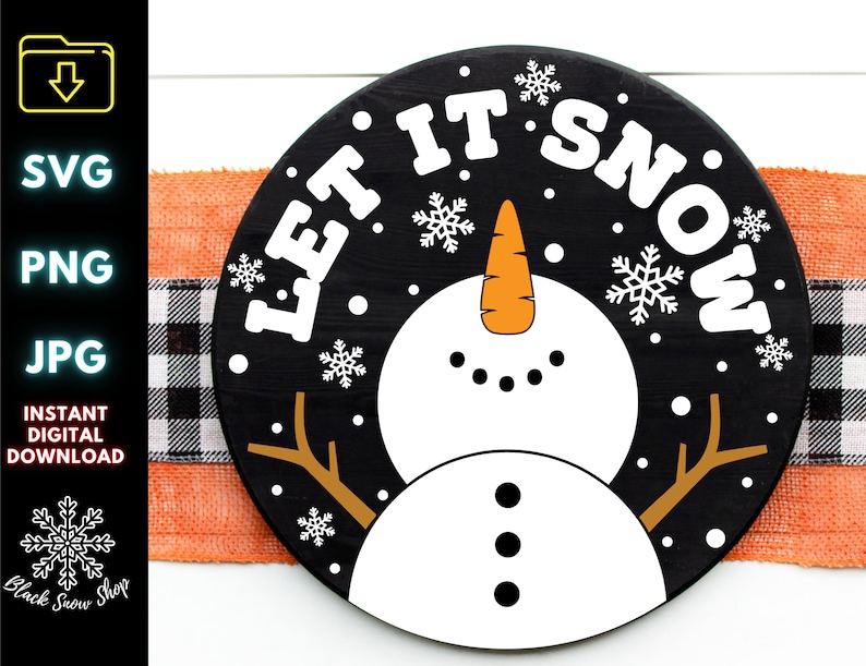 Let It Snow Snowman Svgwinter Svg Round Christmas Svgwinter - Etsy