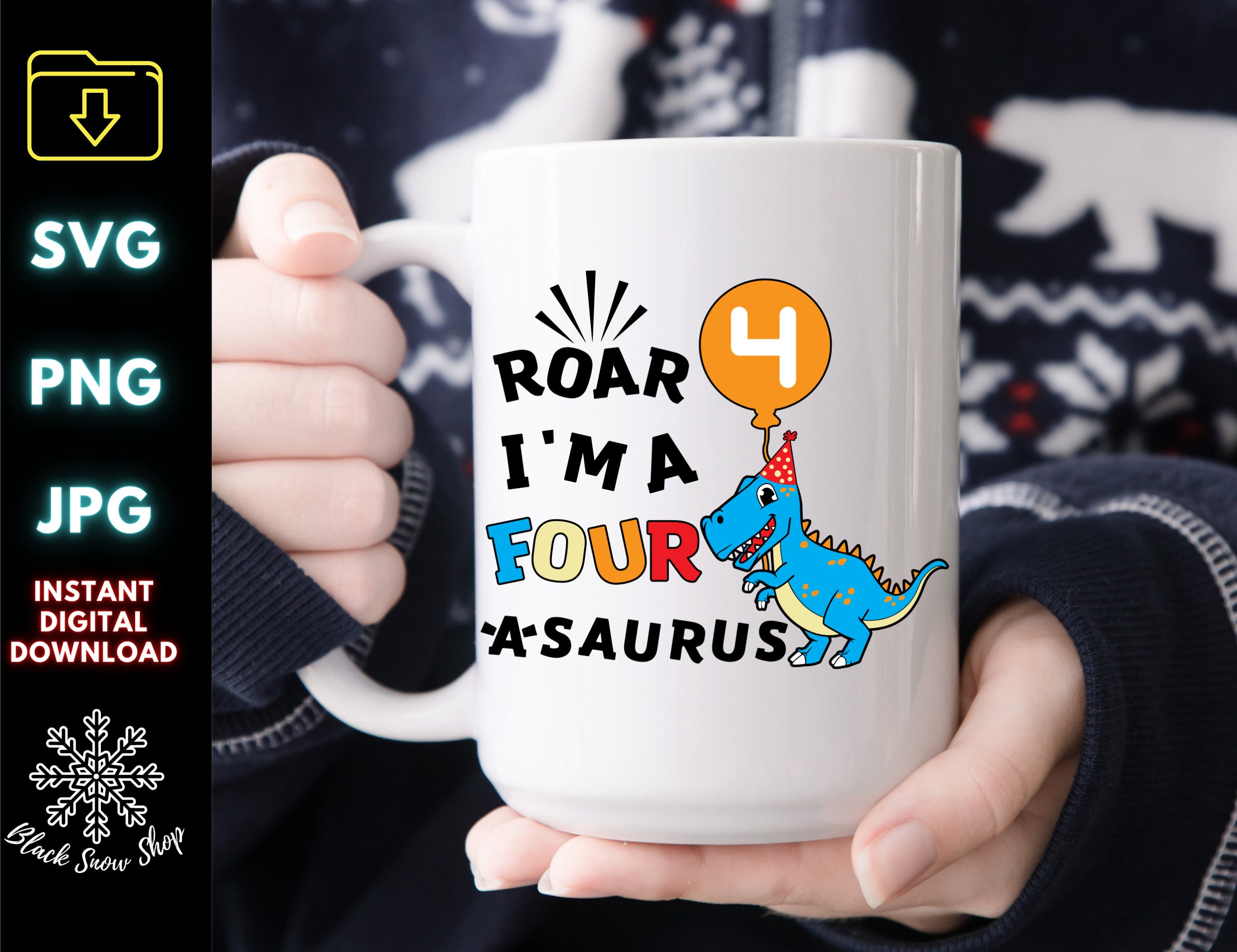 Four-a-saurus SVG Fourth Birthday Kid Shirt Svg Dinosaur - Etsy