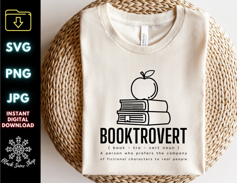 Booktrovert SVG Funny Book Lover Svg Teacher Life Svgback - Etsy