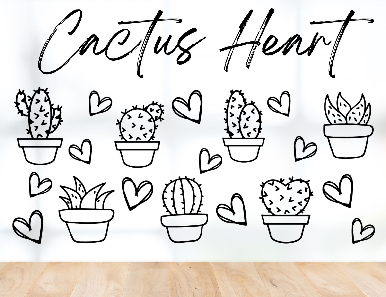 Cactus Heart Glass Wrap Svgcactus Svg Cactus Glass - Etsy
