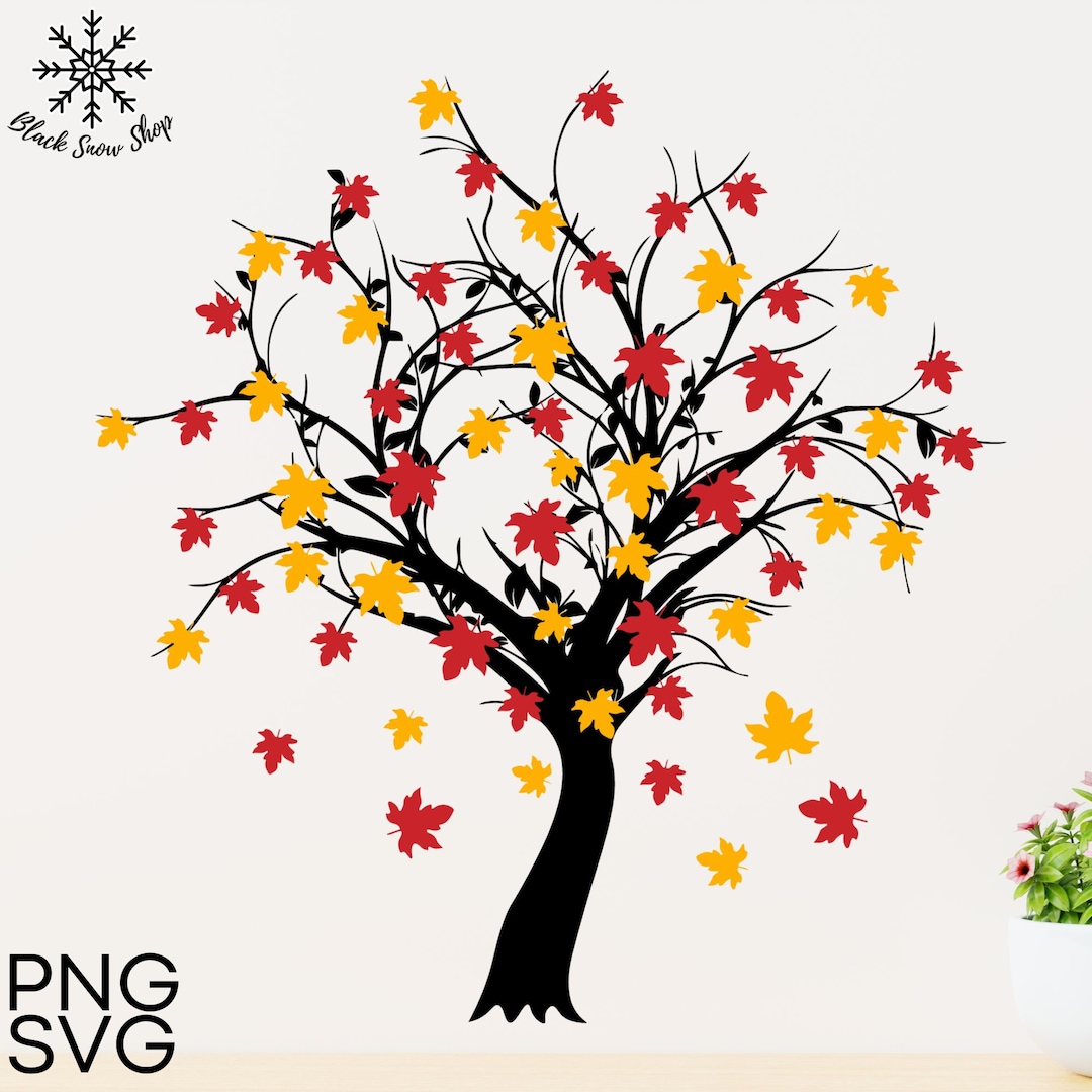 Fall Tree Svg,fall Shirt Svg ,blowing Leaves Svg,autumn Tree Clipart ...