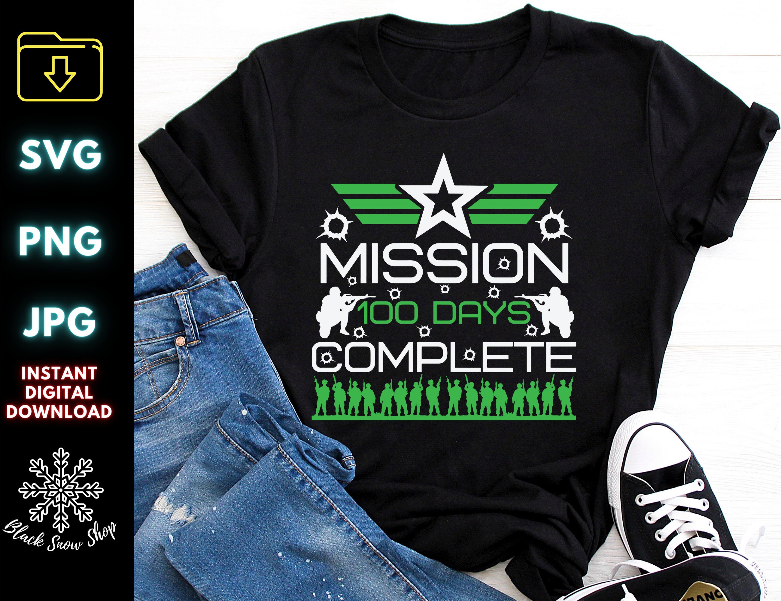 Mission 100 Days Complete SVG Military Svg100th Day of - Etsy