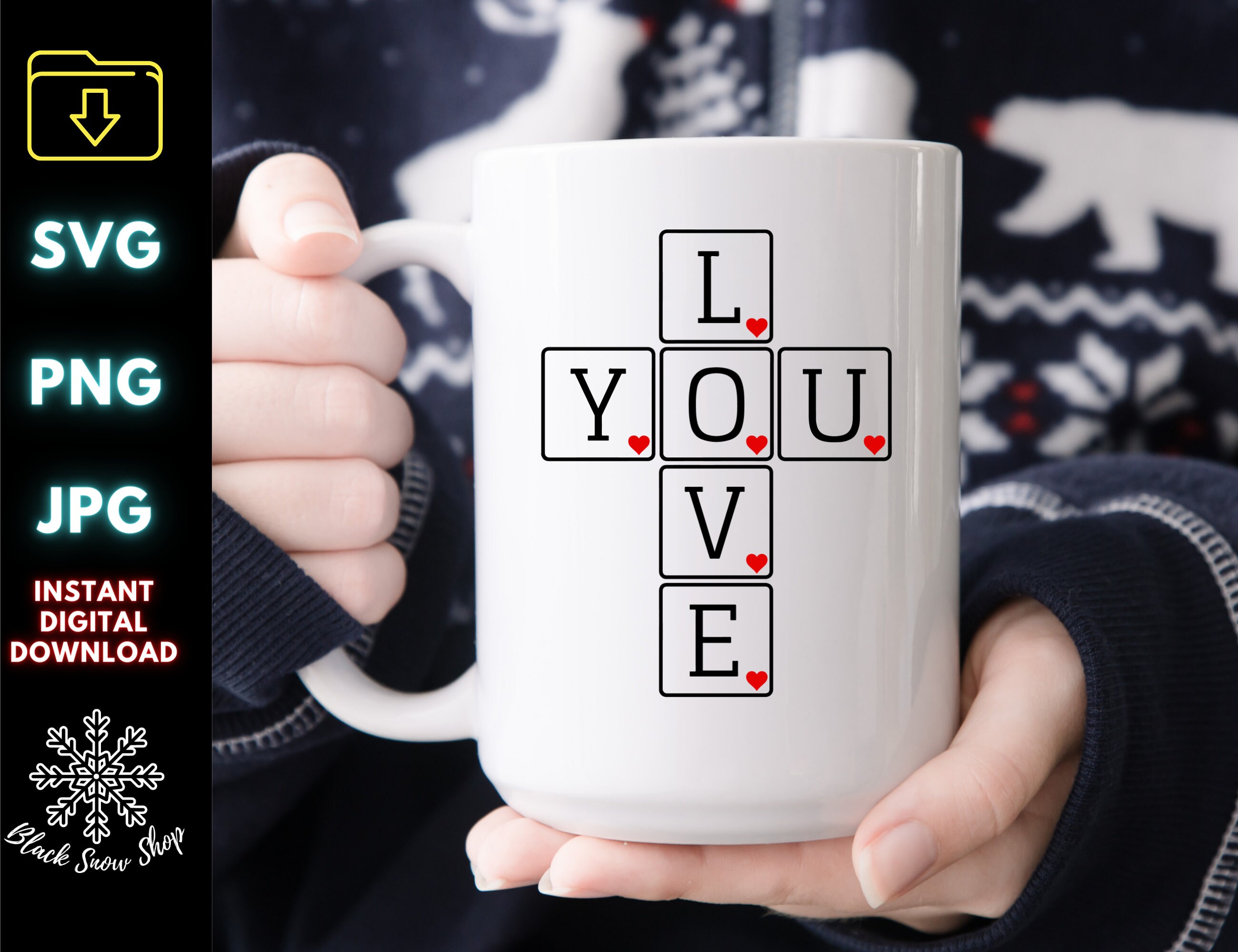 Love You Tiles SVG Valentine's Day SVG Valentines Gift - Etsy