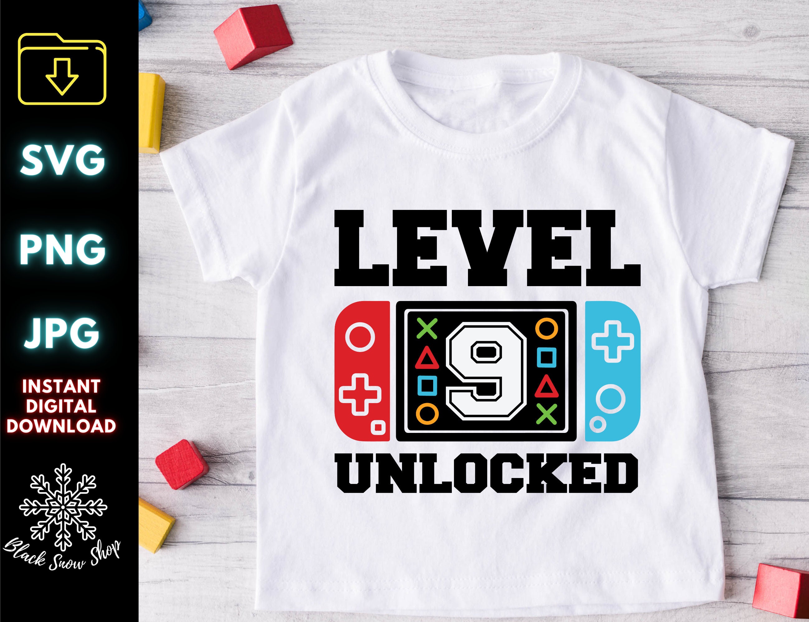 Level Nine Unlocked Birthday Boybirthday Girl Gamer 9 | Etsy