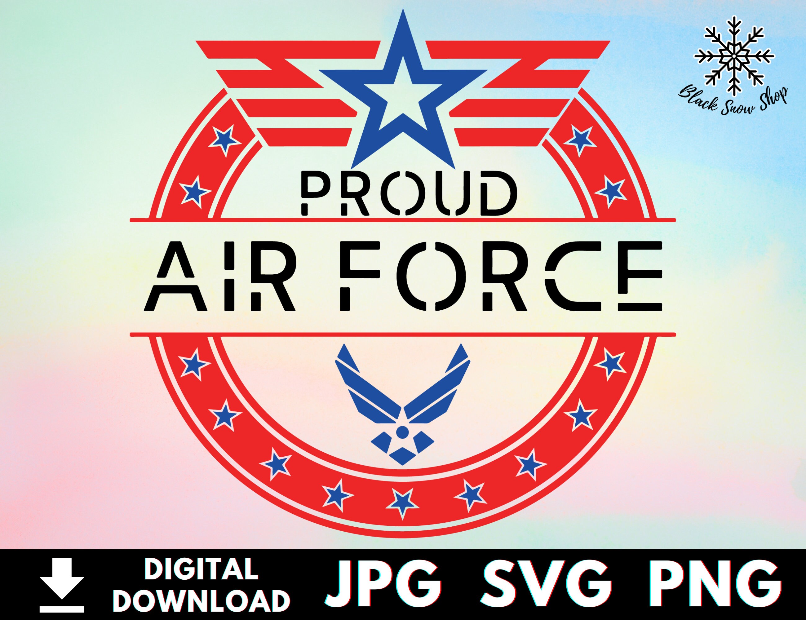 Proud Air Force Svg Military Svgusa Flag Svg Fourth of - Etsy UK