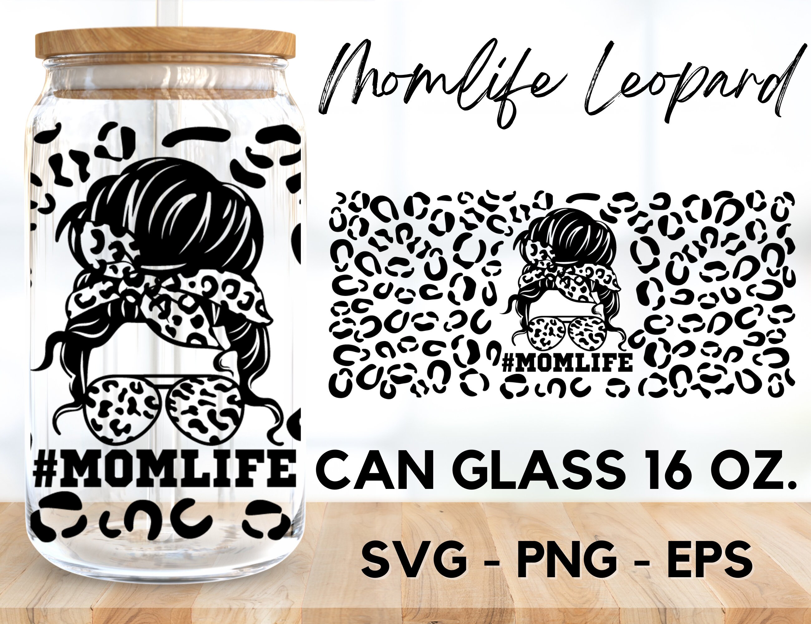 Mom Life Leopard Glass Wrap Svg Cheetah Glass Svglibbey 16 - Etsy
