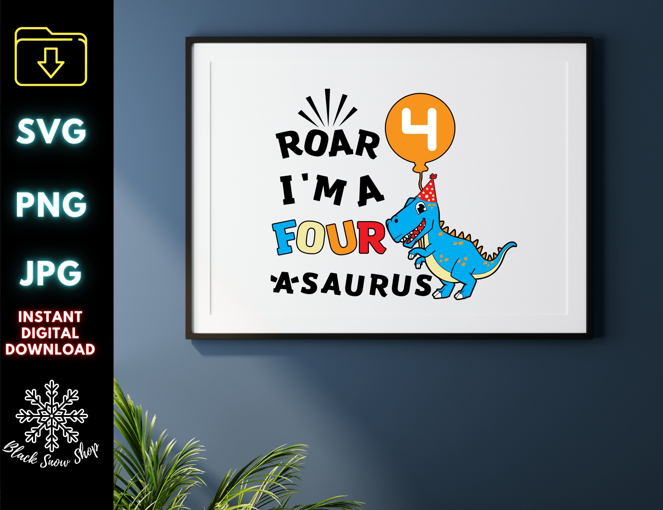 Four-a-saurus SVG Fourth Birthday Kid Shirt Svg Dinosaur - Etsy