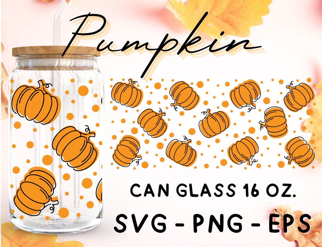 Pumpkin Fall Glass Wrap Svg,pumpkin Svg, Halloween Svg,libbey 16 Oz ...