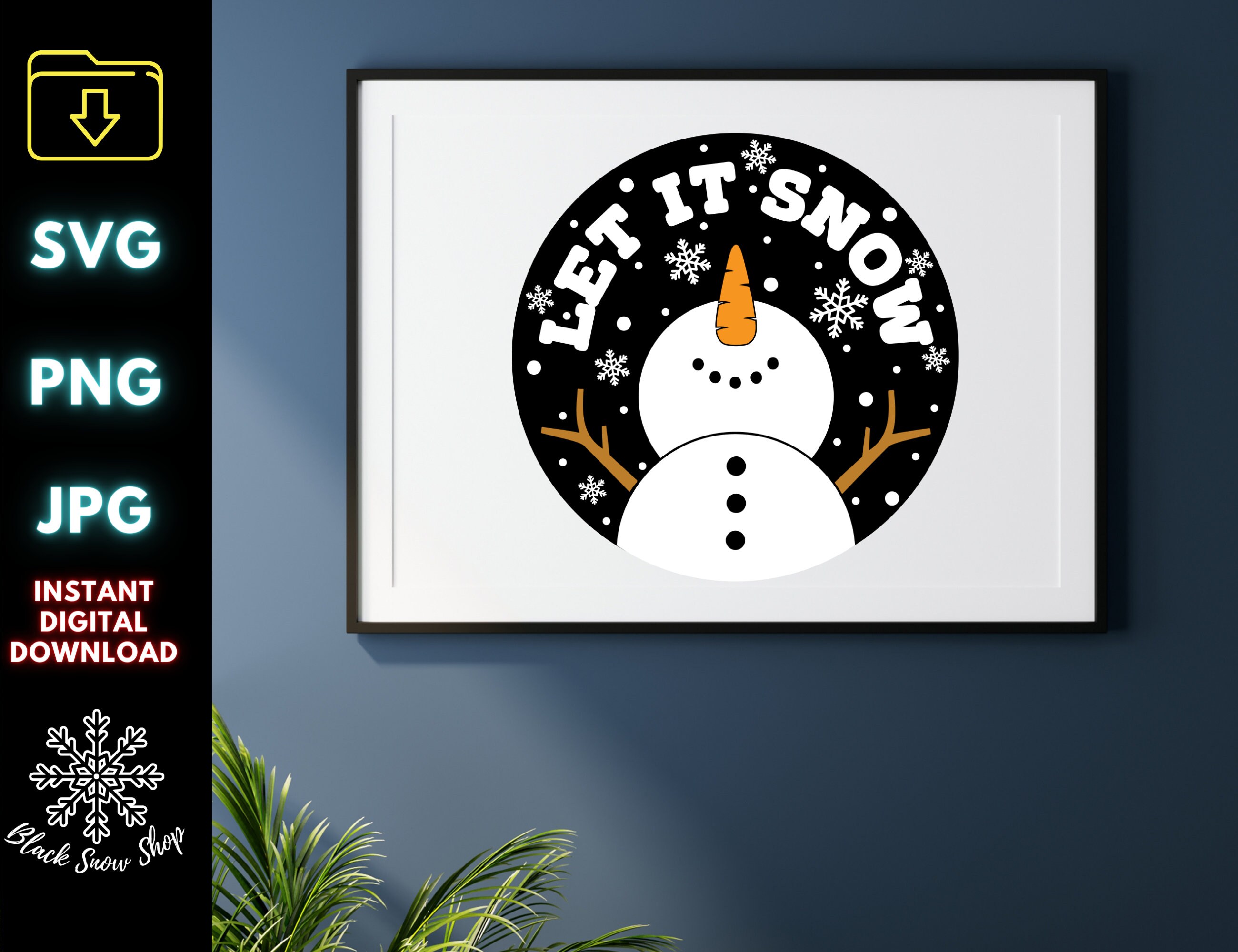 Let It Snow Snowman Svgwinter Svg Round Christmas Svgwinter - Etsy
