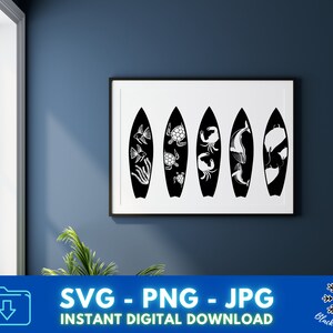 Ocean Surf Board Bundle SVG Instant Digital Download for - Etsy