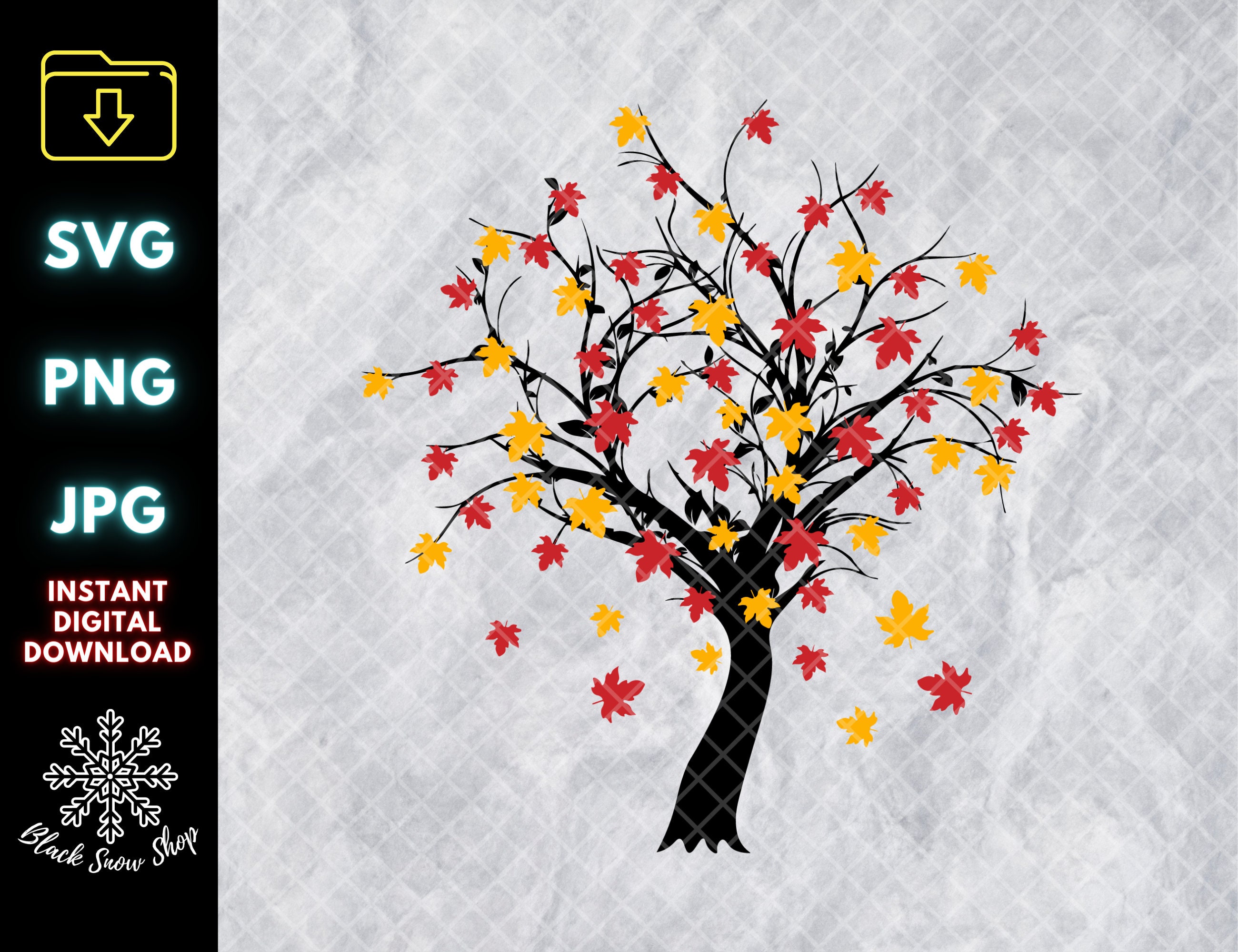 Fall Tree Svgfall Shirt Svg blowing Leaves Svgautumn Tree | Etsy