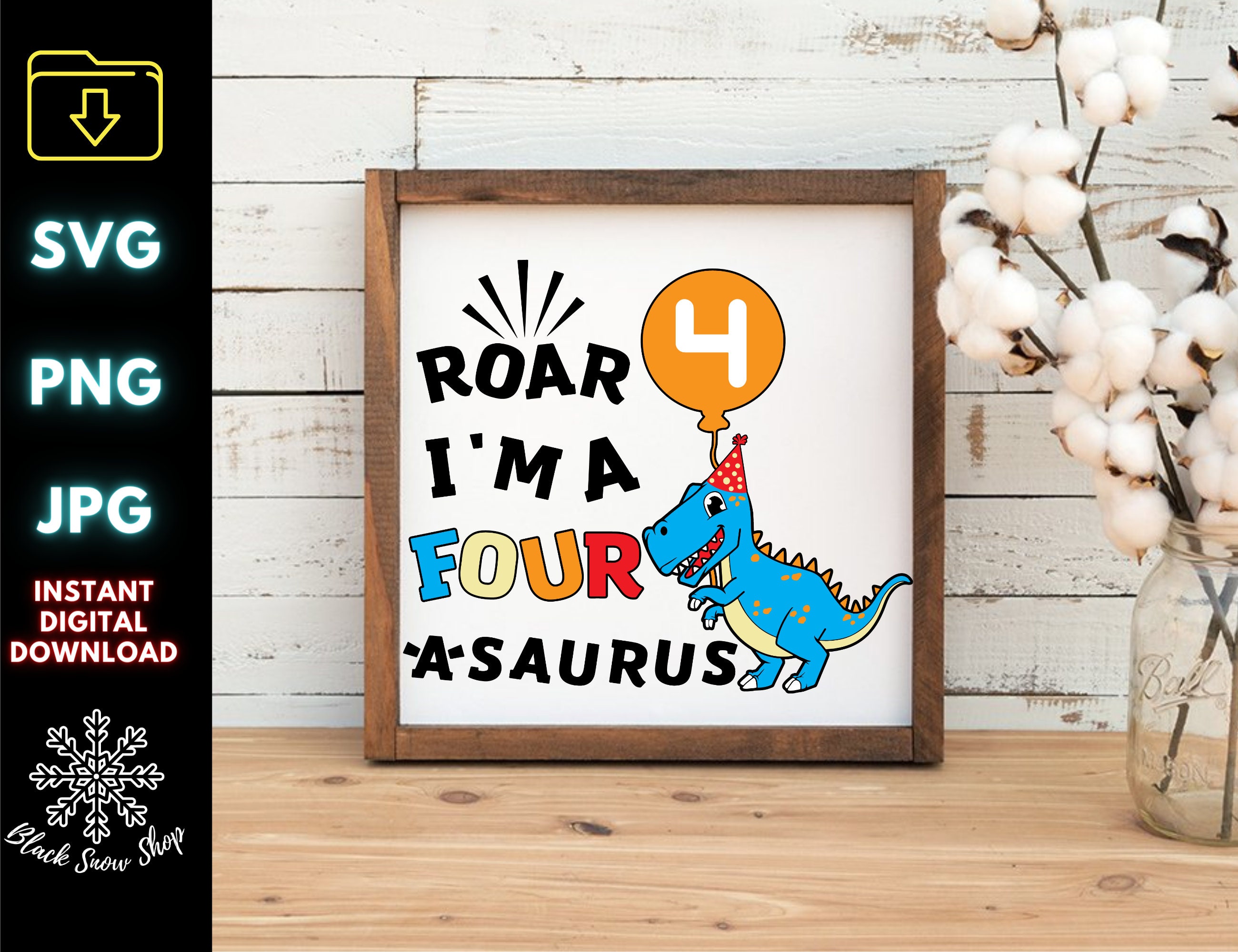 Four-a-saurus SVG Fourth Birthday Kid Shirt Svg Dinosaur - Etsy