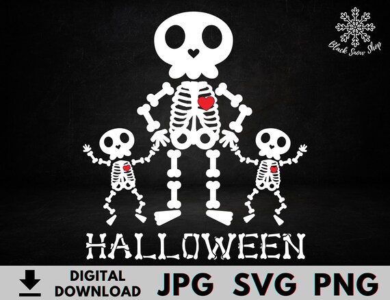 Halloween Family Skeleton SVG Kid Skeleton Svg funny - Etsy