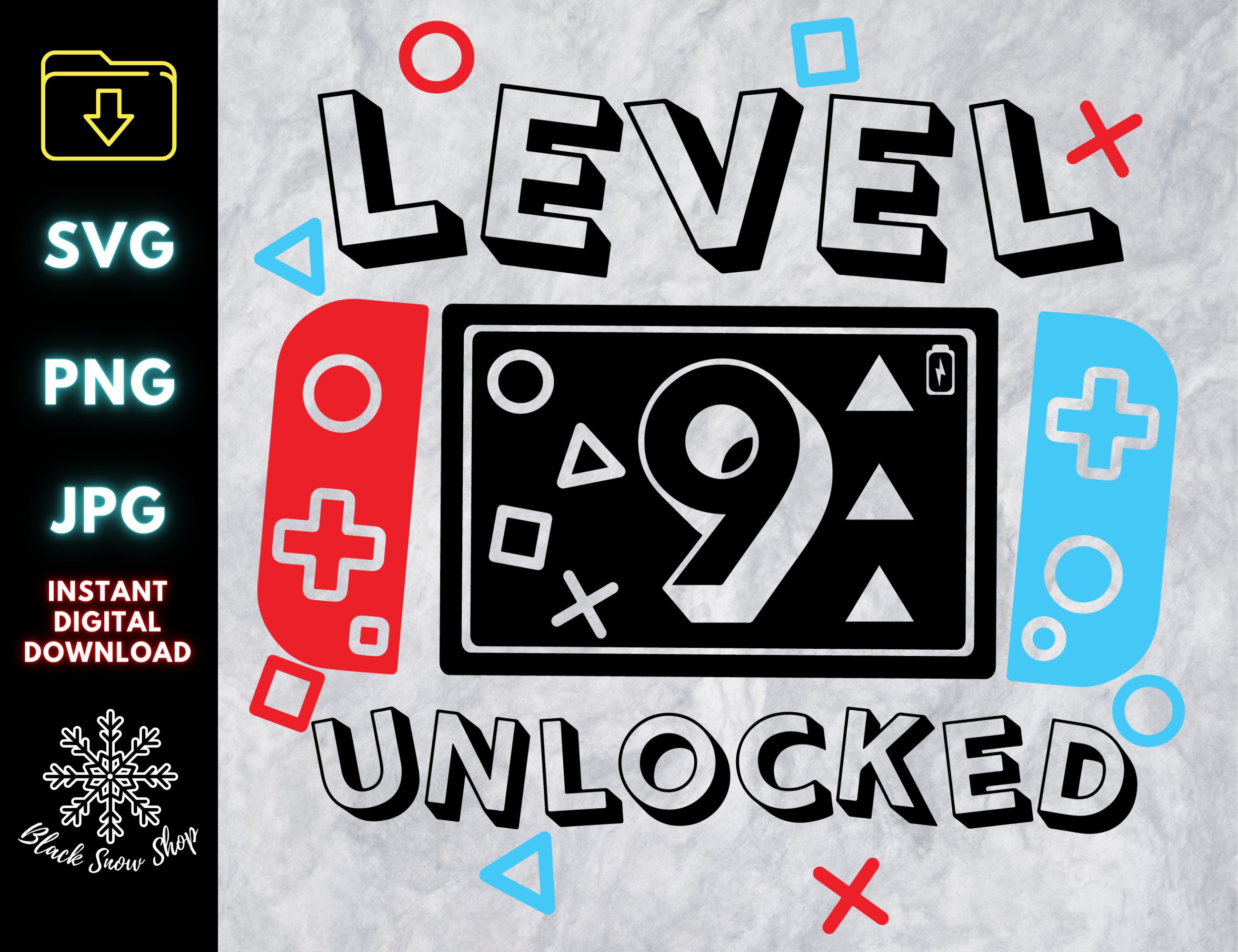 Level Nine Unlocked Birthday Boybirthday Girl Gamer 9 - Etsy