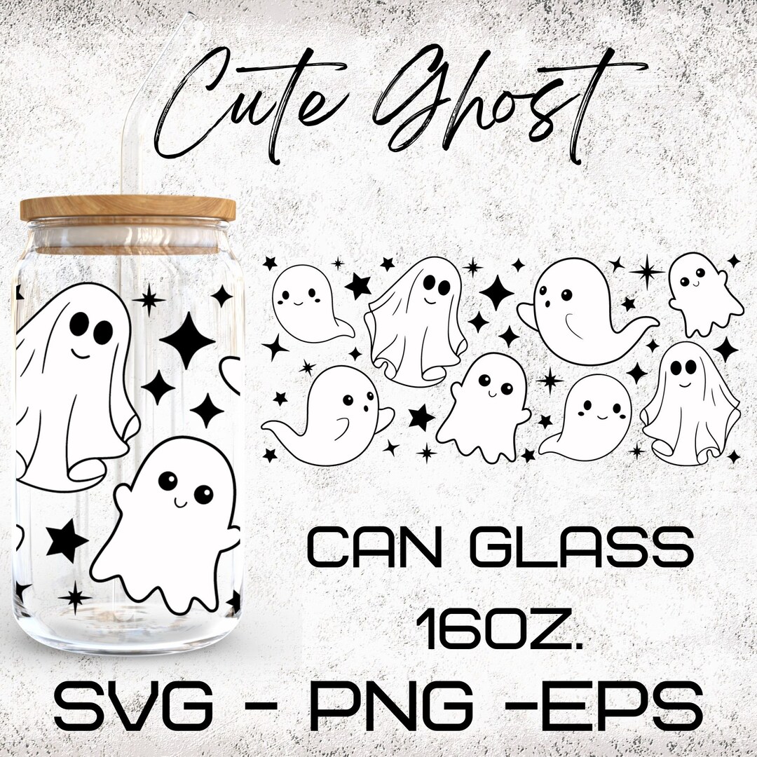 Cute Ghost Wrap Svg,ghost Svg,halloween Svg,libbey 16 Oz Beer Can Glass ...