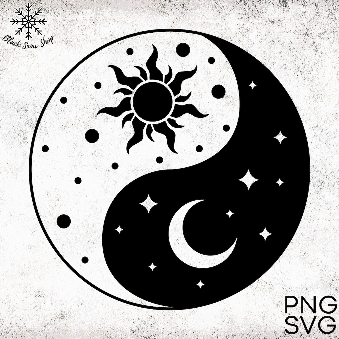 Yin Yang Boho Sun Moon SVG , Ying Yang Svg,sun and Moon Svg,magic Moon ...