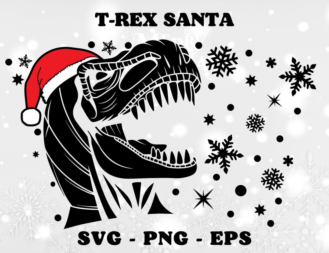 Christmasaurus T-rex Santa Christmas Wrap Venti Cold 24 Oz Cup - Etsy