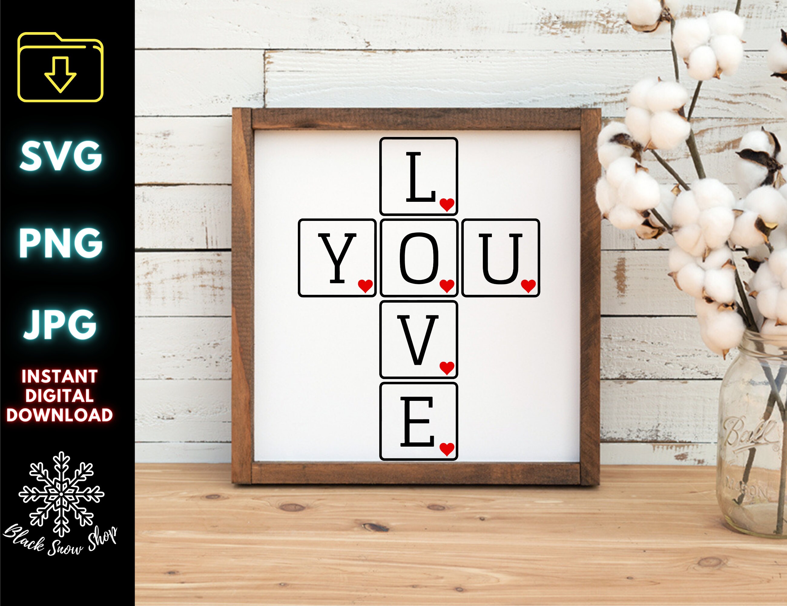 Love You Tiles SVG Valentine's Day SVG Valentines Gift - Etsy