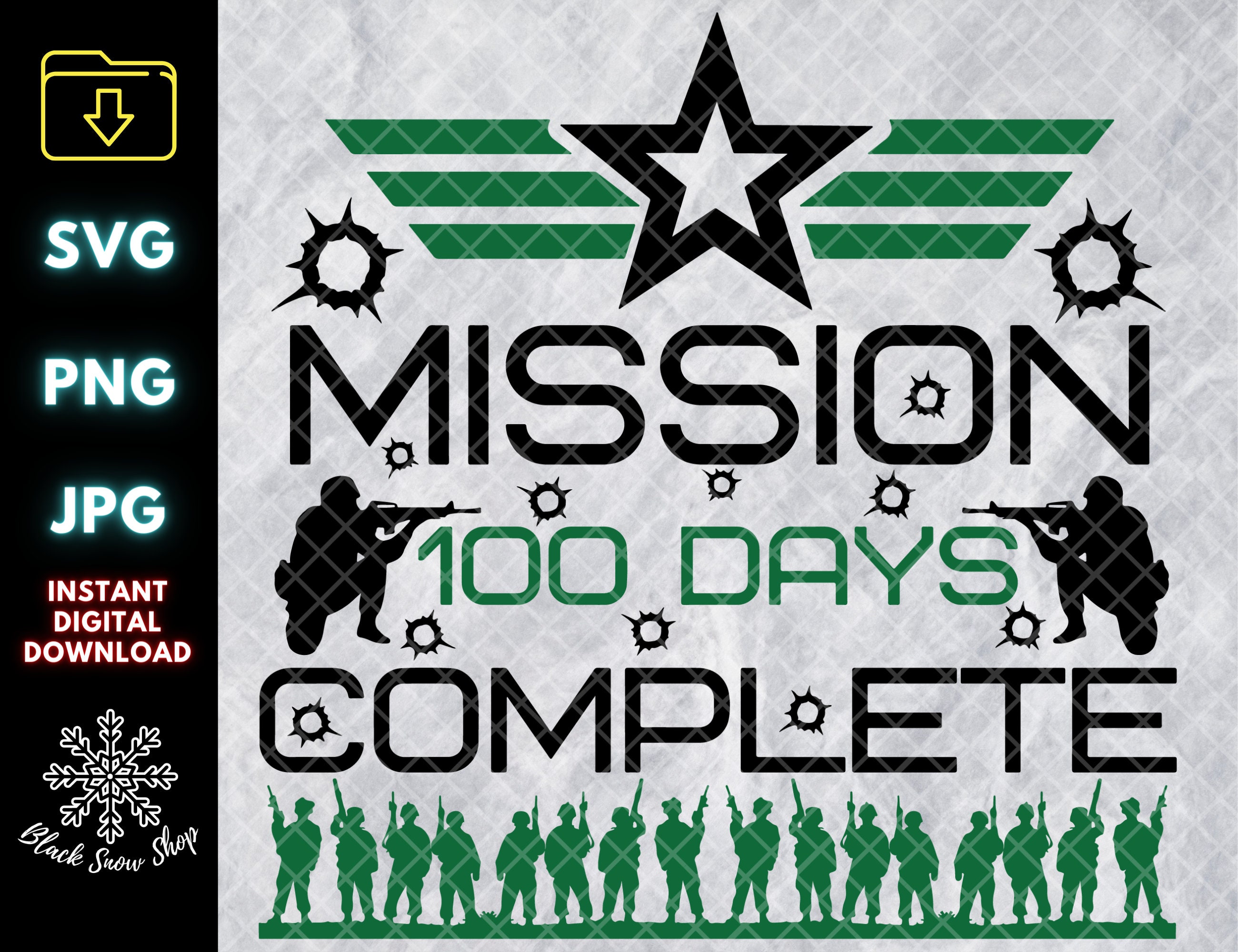 Mission 100 Days Complete SVG Military Svg100th Day of - Etsy
