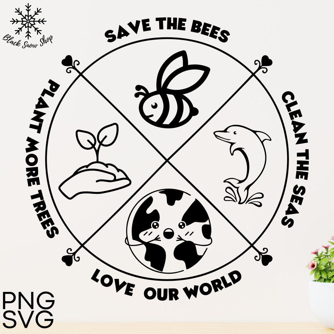 Save the Bees, Plant More Trees, Clean the Seas SVG, Love Your World ...