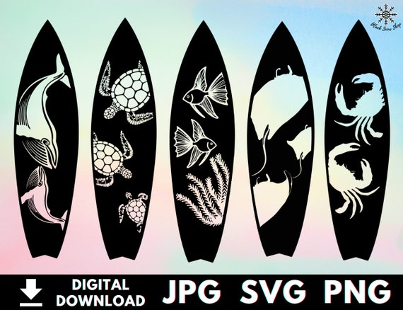 Ocean Surf Board Bundle SVG Instant Digital Download for - Etsy