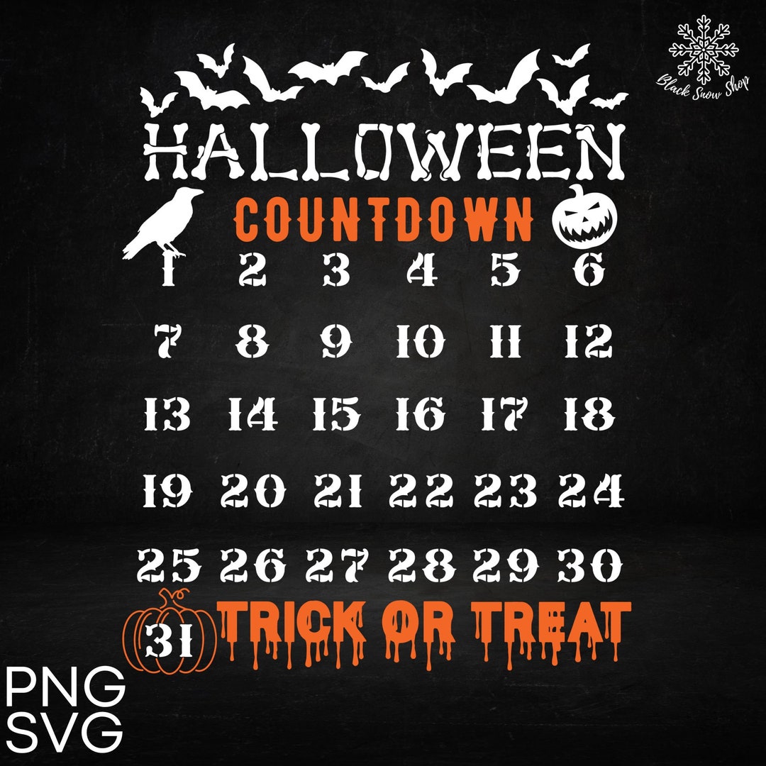 Halloween Countdown Svg,halloween Sign Svg,pumpkin Svg, October Svg ...