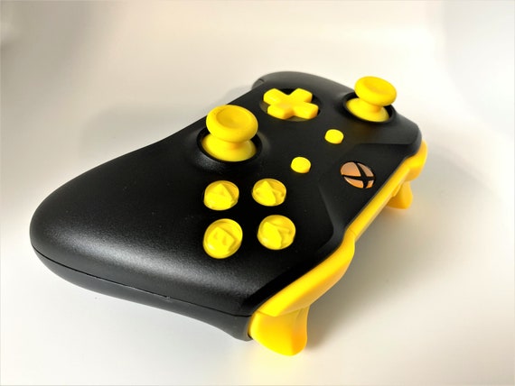 NLD CUSTOMZ Black White or Gray W yellow Buttons and Led 1708 Microsoft XBOX One S Wireless Controller Bluetooth W 3.5 Jack Renewed Etsy