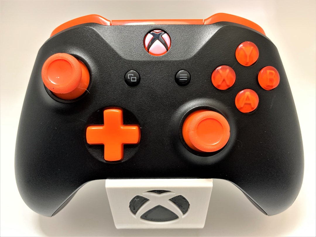 NLD CUSTOMZ Black Gray and White W Orange Buttons 1708 Microsoft XBOX One S Wireless Controller Bluetooth W 3.5 Jackrenewed Etsy