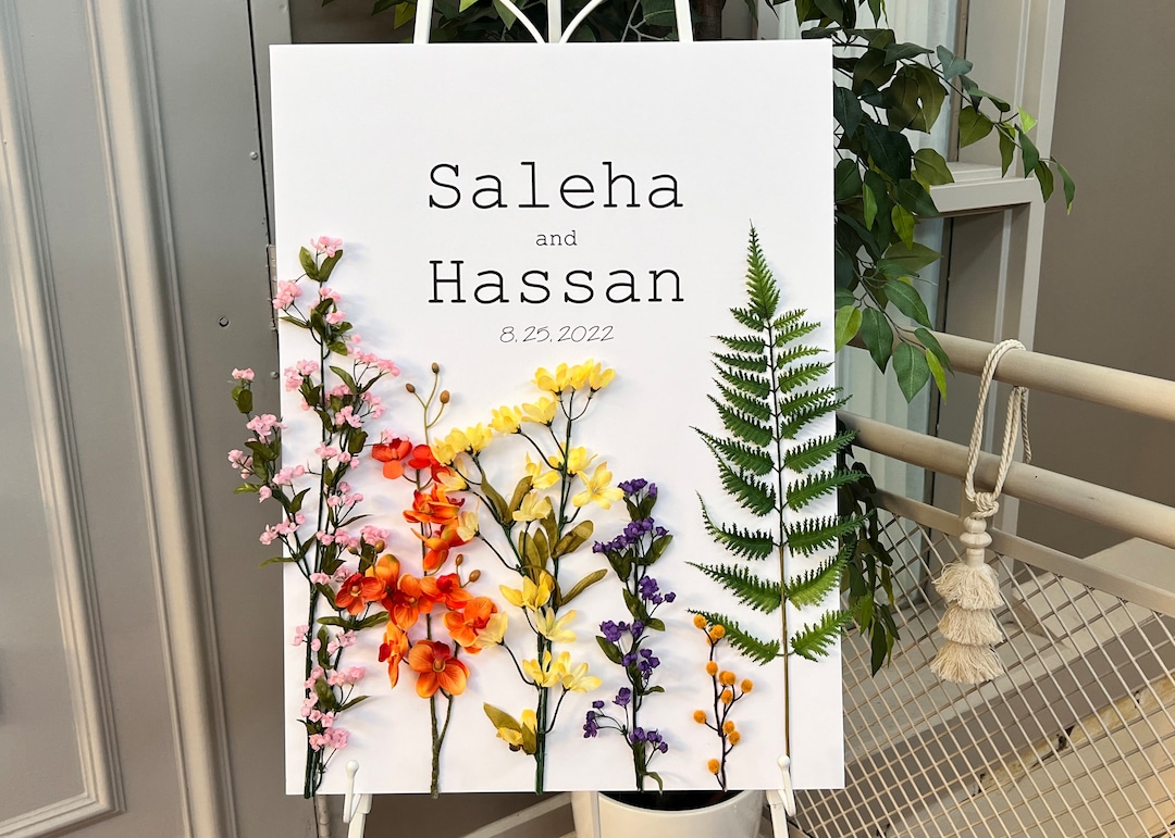 Custom Foam Board Wedding Sign, Wedding Welcome Sign, Floral Wedding ...