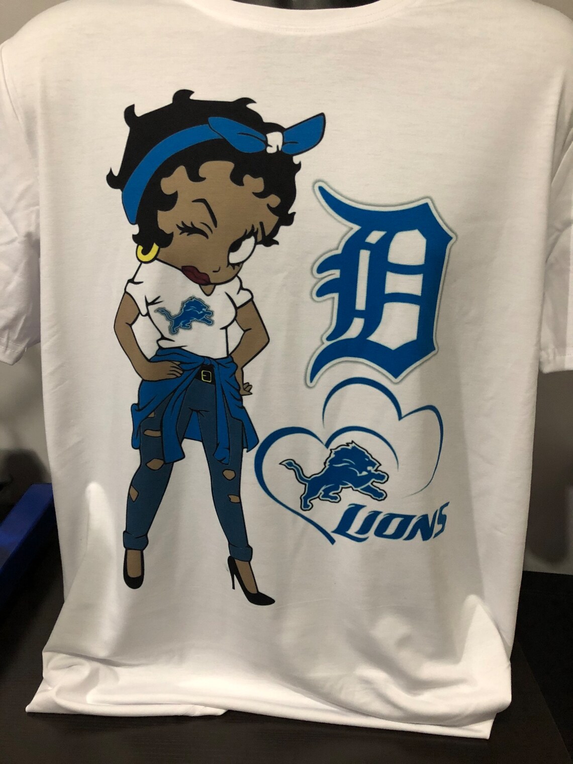 Betty Boop Detroit Lions T-shirt - Etsy
