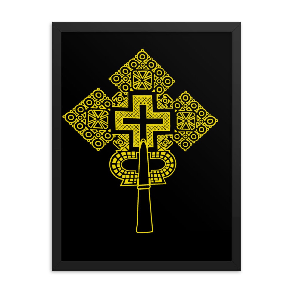 Ethiopian Cross Framed Poster, Ethiopian Orthodox Cross - Etsy