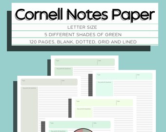 Cornell Notes Method Paper Pages Student Planner Digital | Etsy