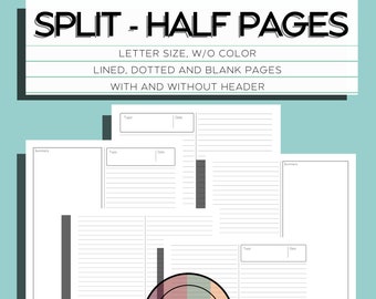 Split Half Notes Method Paper Pages Student Planner Digital | Etsy