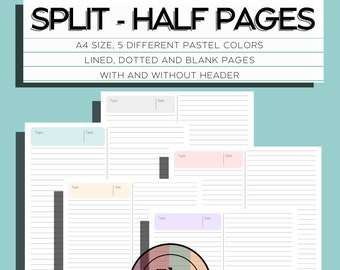 Split Half Notes Method Paper Pages Student Planner Digital | Etsy