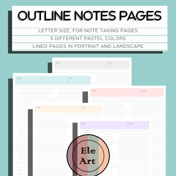 Note-taking Outline Method Pages Student Planner Digital - Etsy