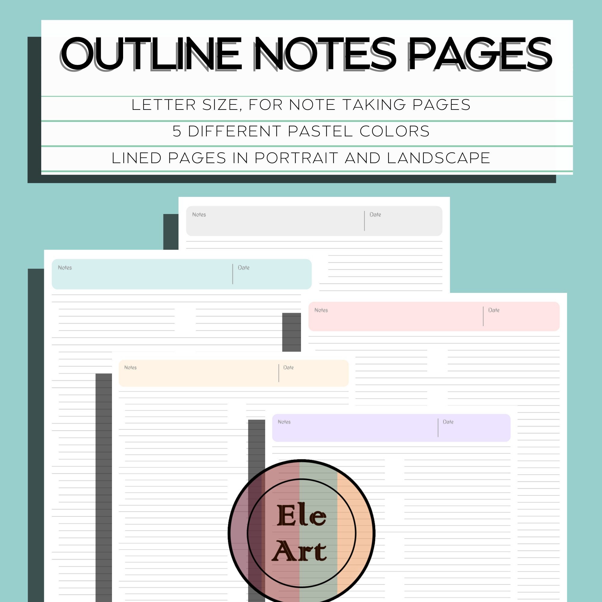 Note-taking Outline Method Pages Student Planner Digital Download ...